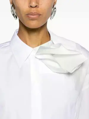 Alexander McQueen Orchid Appliqué Poplin Shirt