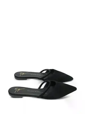 GIUSEPPE ZANOTTI Suede Pointed-toe Mules - Black