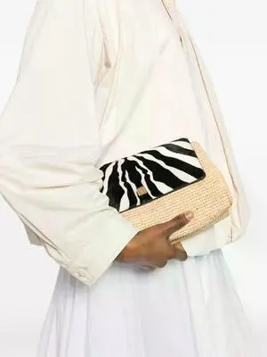 Khaite Audrey Zebra-print Cross-body Bag - Neutrals