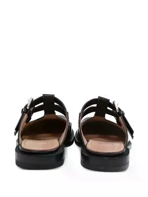 Loewe Campo Buckled Leather Mules - Brown