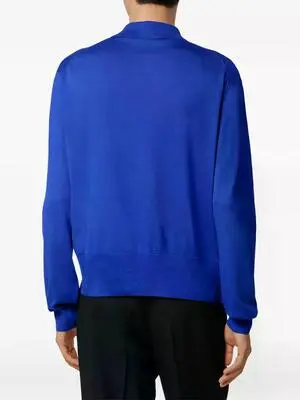 Versace Buttoned Collared Cardigan - Blue
