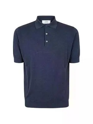 LARDINI Short-sleeve Cotton Polo Shirt - Blue