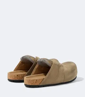 Balenciaga Dumbo Suede Slides - Beige