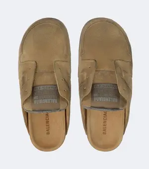 Balenciaga Dumbo Suede Slides - Beige