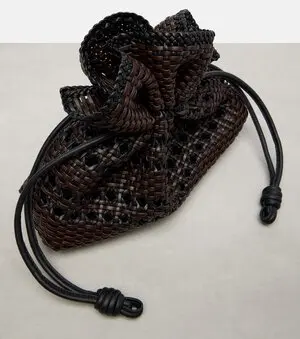 Loewe Flamenco Medium Woven Leather Clutch