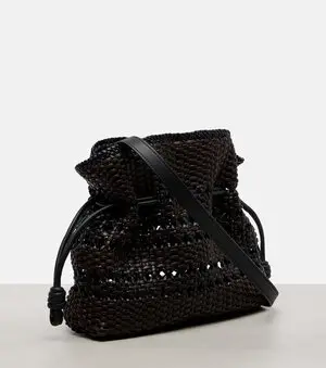 Loewe Flamenco Medium Woven Leather Clutch