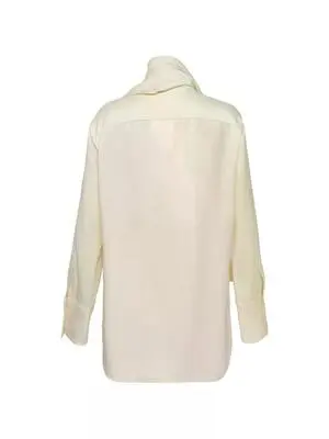 JIL SANDER Draped Blouse With Cuffed Sleeves - Neutrals