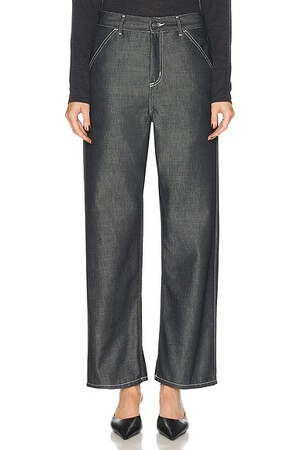 Carhartt Work In Progress Straight Leg Pants With Contrast Stitching - Black
