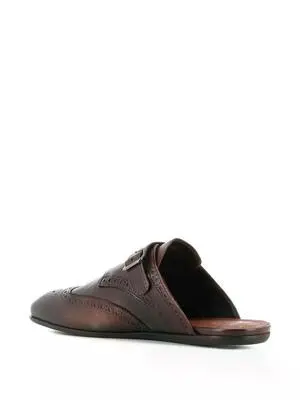 Officine Creative Leather Buckle Strap Slip-on Mules - Brown