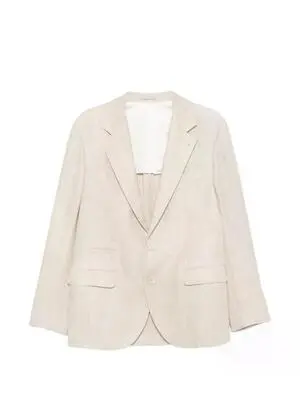 Brunello Cucinelli Buttoned Flap-pocket Blazer - Neutrals