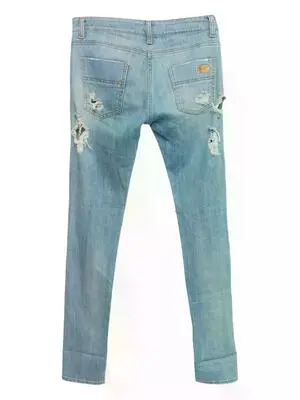 Elisabetta Franchi Distressed Light Wash Jeans