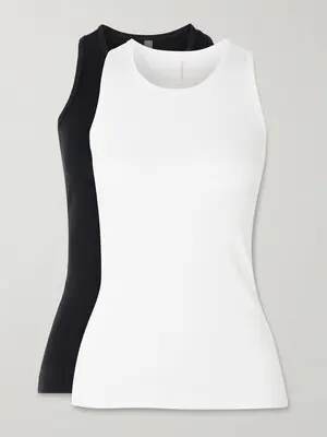 Commando Set Of Two Ribbed Stretch-jersey Tanks - Multi