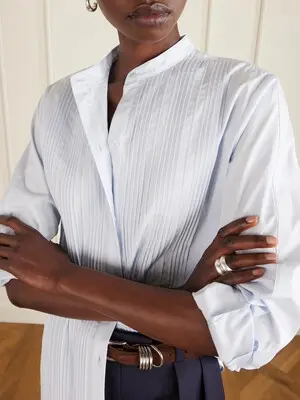 TWP Pintucked Cotton Poplin Shirt