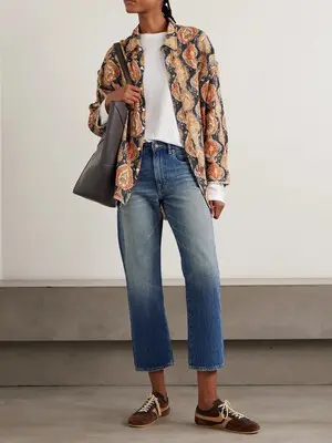 R13 Frayed Printed Cotton Shirt