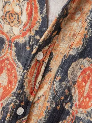R13 Frayed Printed Cotton Shirt