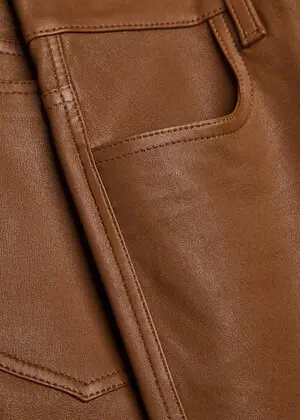 JOSEPH Duke Straight-leg Leather Trousers - Rust
