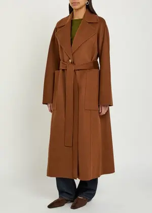 JOSEPH Spencer Belted Wool And Cashmere-blend Trench Coat - Rust
