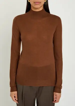 JOSEPH Mock-neck Cashmere Top