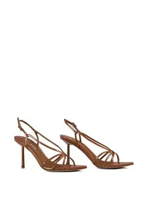LE SILLA Eugenie Patent Finish Stiletto Sandals - Brown