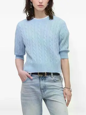 Marc Jacobs Open Back Cable Knit Bow Sweater
