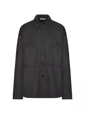 Valentino Garavani Felted Patch Pocket Shirt Jacket - Grey