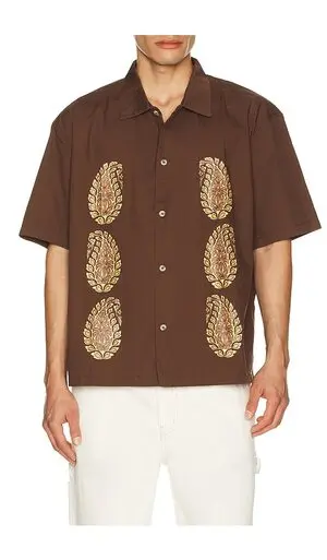 RHYTHM Mirissa Relaxed Shirt In . Also - Brown