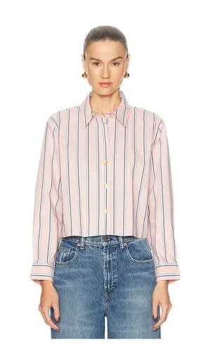 L'Agence Cosette Crop Hi Low Shirt