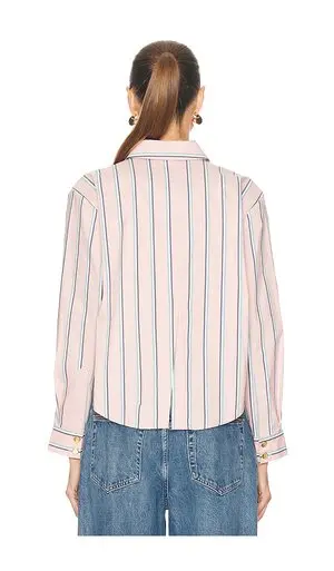 L'Agence Cosette Crop Hi Low Shirt