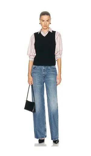 L'Agence Cosette Crop Hi Low Shirt