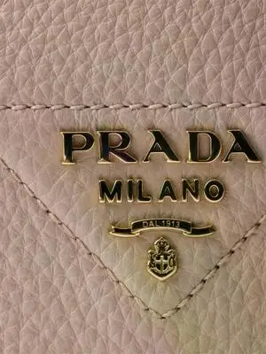 Prada Leather Shoulder Bag With Detachable Straps - Neutrals