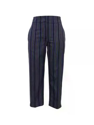 Burberry Striped Cropped Trousers - Blue