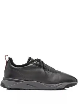 Santoni Leather Sneakers - Black
