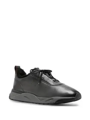 Santoni Leather Sneakers - Black