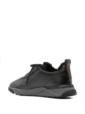 Santoni Leather Sneakers - Black