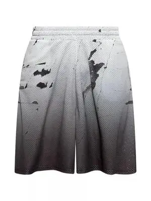 44 LABEL GROUP Gradient Perforated Shorts - Grey