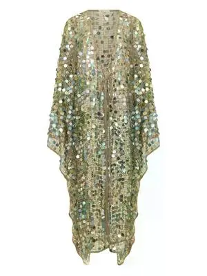 SANA OSMANI Yasmin Sequin-embellished Cape - Neutrals