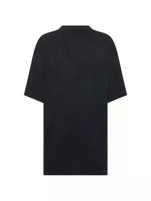 COURREGES Logo Embroidered Crew Neck T-shirt - Black