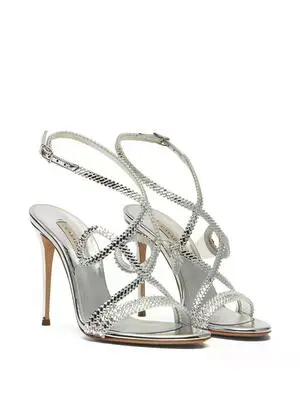 Casadei Josephine Julia Embellished Stiletto Sandals - Silver