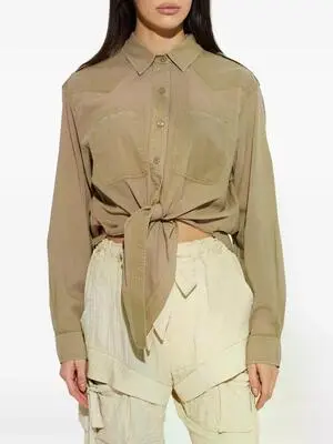 MARANT ETOILE Light Khaki Button-up Pocket Shirt