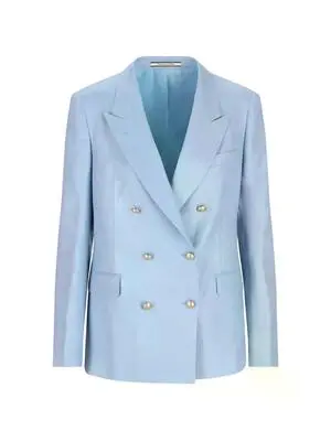 Tagliatore Double-breasted Blazer With Flap Pockets - Blue
