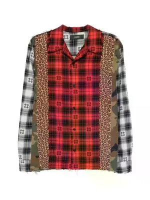 Amiri Spliced Ma Quad Patchwork Shirt - Red