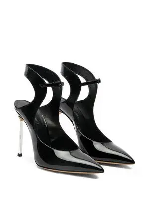 Casadei Leather Ankle Strap Stiletto Heel Pumps