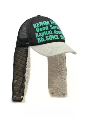 Kapital Faux-fur Trimmed Trucker Hat - Black