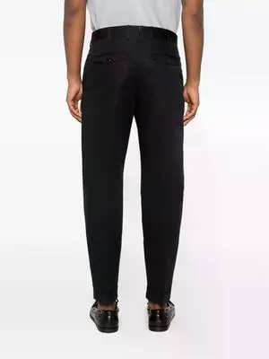 PT TORINO Pleated Turn-up Hem Trousers - Blue