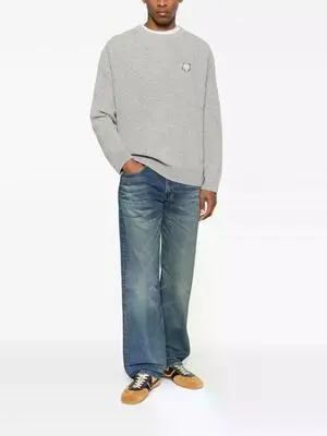 Maison Kitsuné Ribbed Logo-patch Sweater