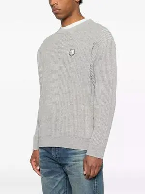 Maison Kitsuné Ribbed Logo-patch Sweater