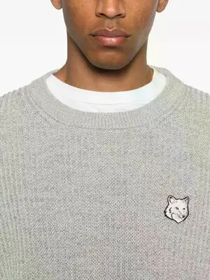 Maison Kitsuné Ribbed Logo-patch Sweater
