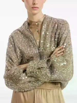 Brunello Cucinelli Sequin-embroidery Bomber Jacket