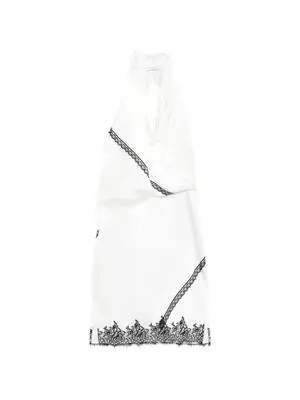 IRO PARIS Lace Trimmed Halterneck Midi Dress - White