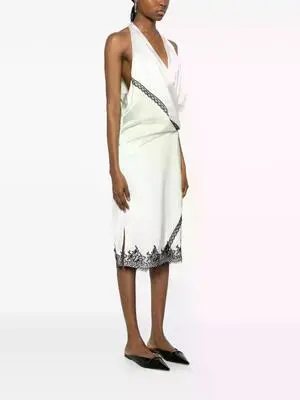 IRO PARIS Lace Trimmed Halterneck Midi Dress